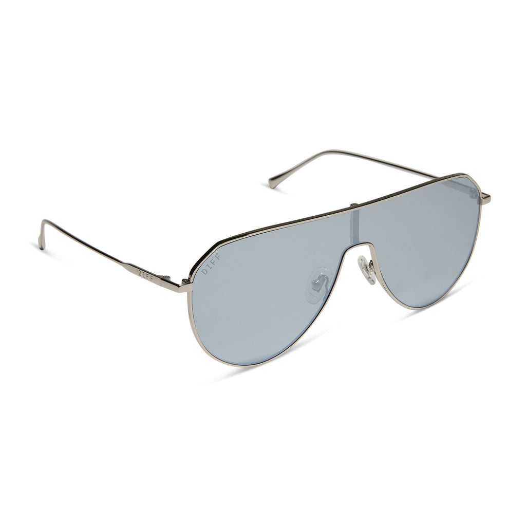 Dash Shield Shield Sunglasses | Silver & Silver Mirror | DIFF Eyewear