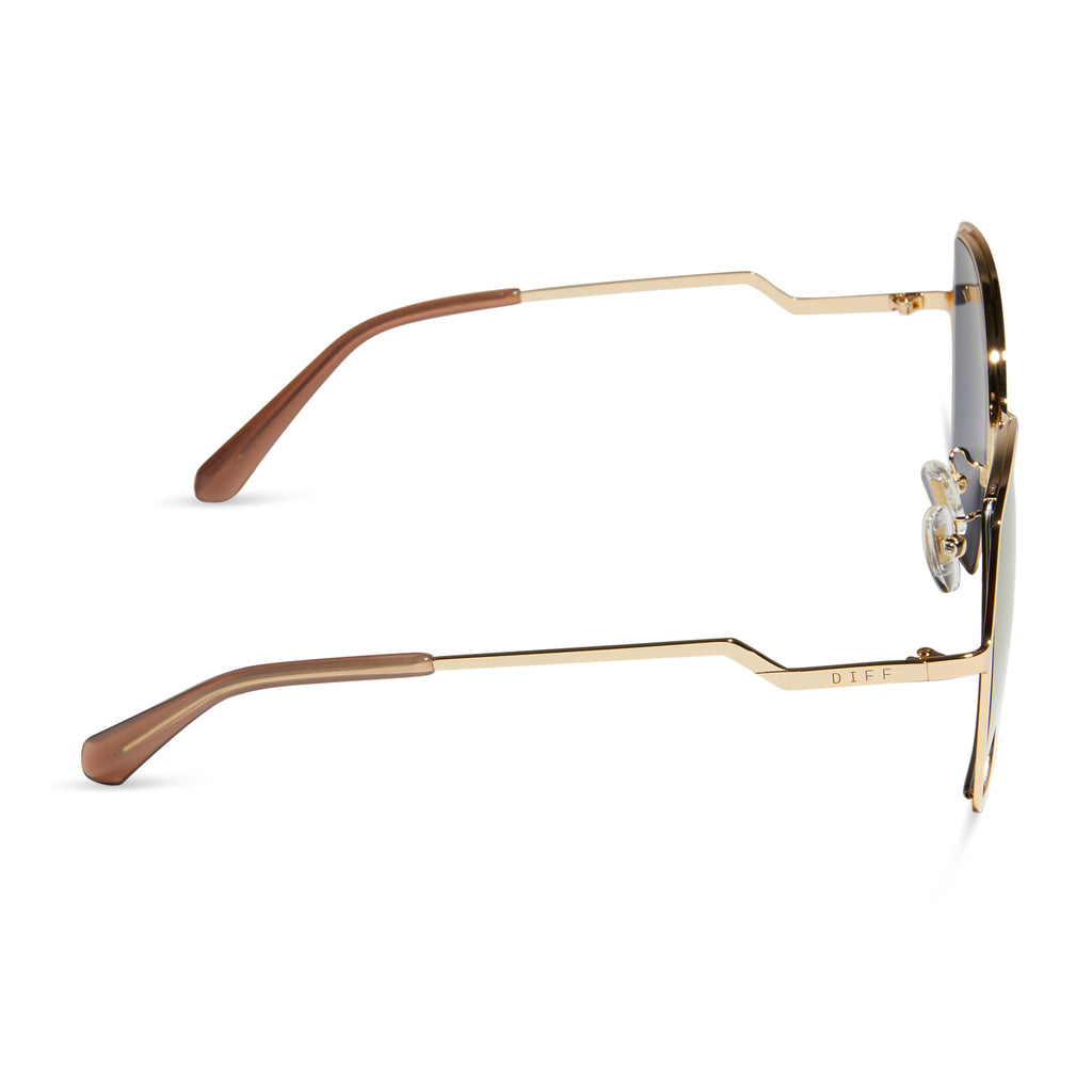 Donna III Square Sunglasses | Gold & Gold Mirror | DIFF Eyewear