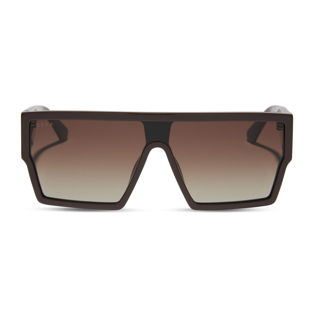 Electra Shield Sunglasses | Truffle & Truffle Gradient | DIFF Eyewear