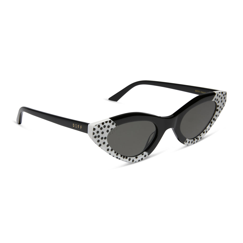 Emily In Paris Emily 2.0 Sunglasses | Polka Dot & Grey | DIFF Eyewear