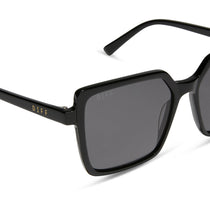 Esme Square Sunglasses | Black & Grey Polarized | DIFF Eyewear