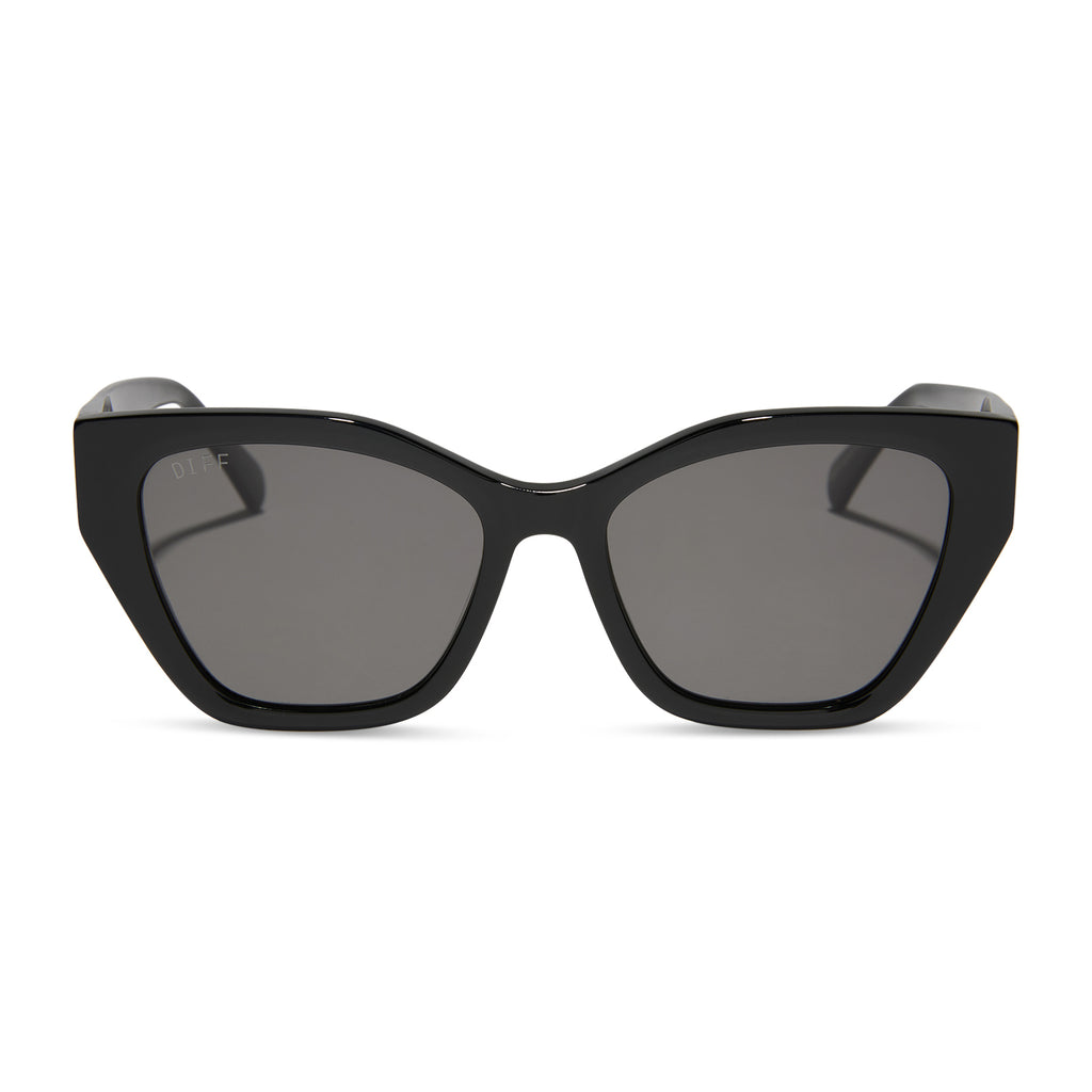 Evie Cat Eye Sunglasses | Black & Grey | DIFF Eyewear