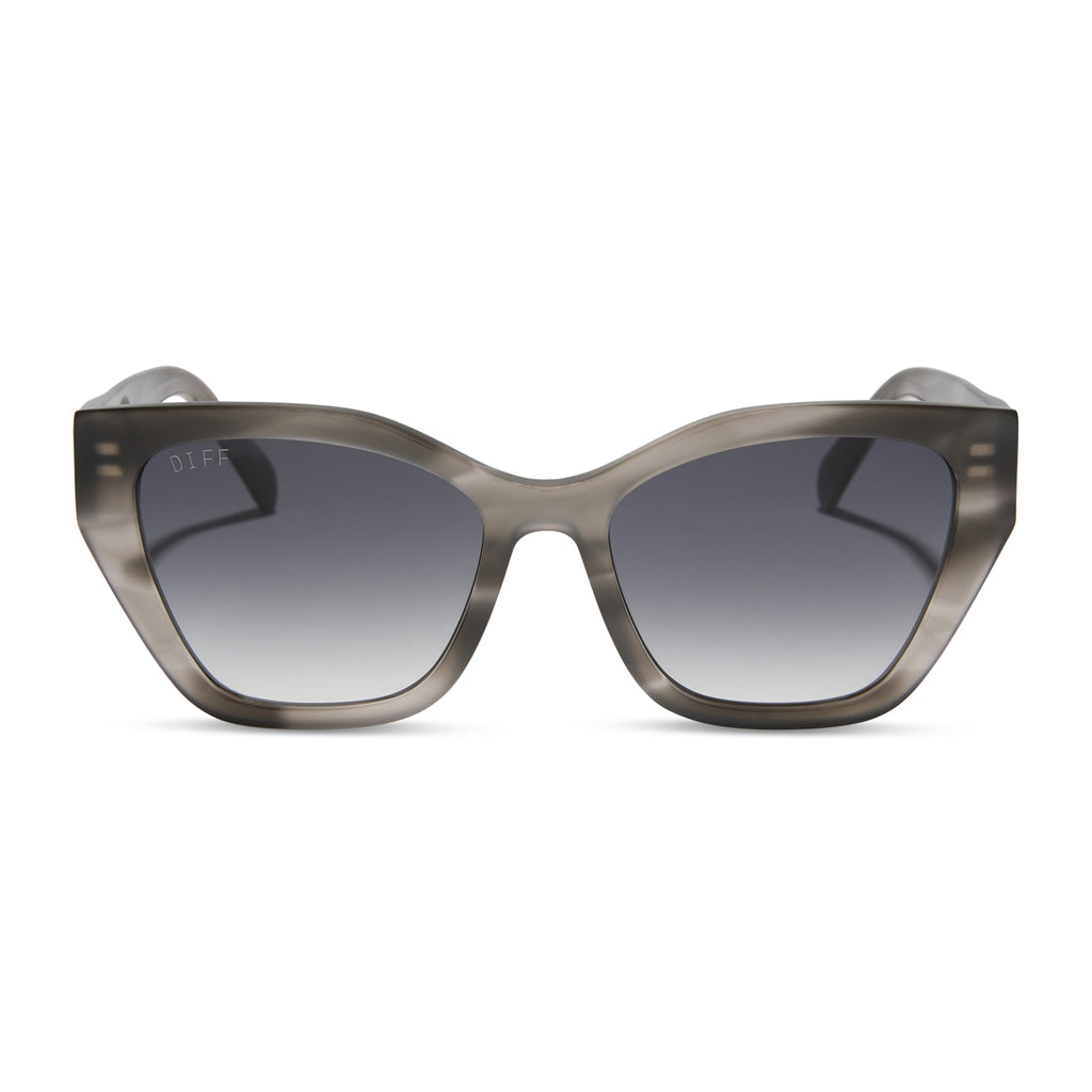 Evie Cateye Sunglasses | Smoke Marble & Grey Gradient | DIFF Eyewear