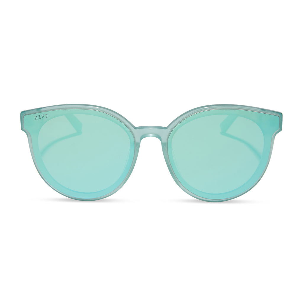 Gemma Round Sunglasses | Aquatic Awe & Aquatic Awe Mirror | DIFF Eyewear