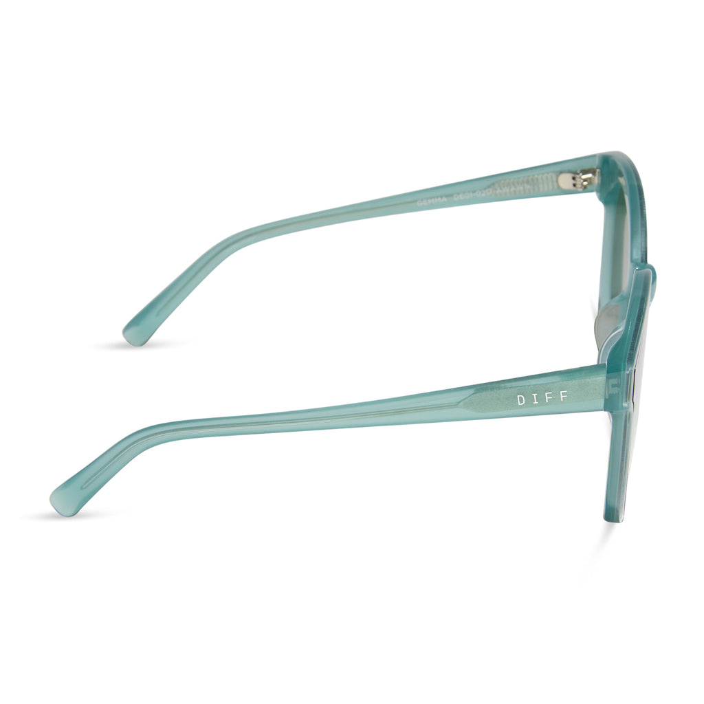 Gemma Round Sunglasses | Aquatic Awe & Aquatic Awe Mirror | DIFF Eyewear