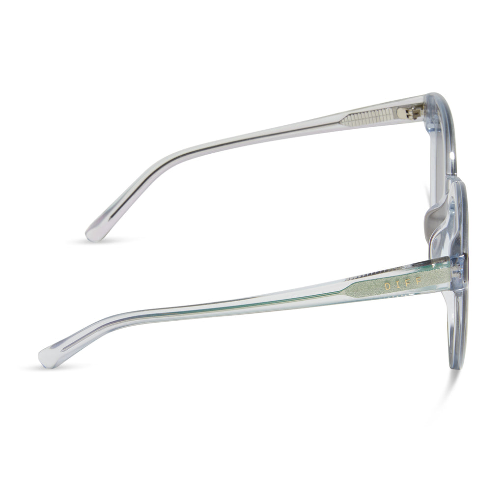 Gemma Round Sunglasses | Opalescent Turquoise & Ice Mirror | DIFF Eyewear