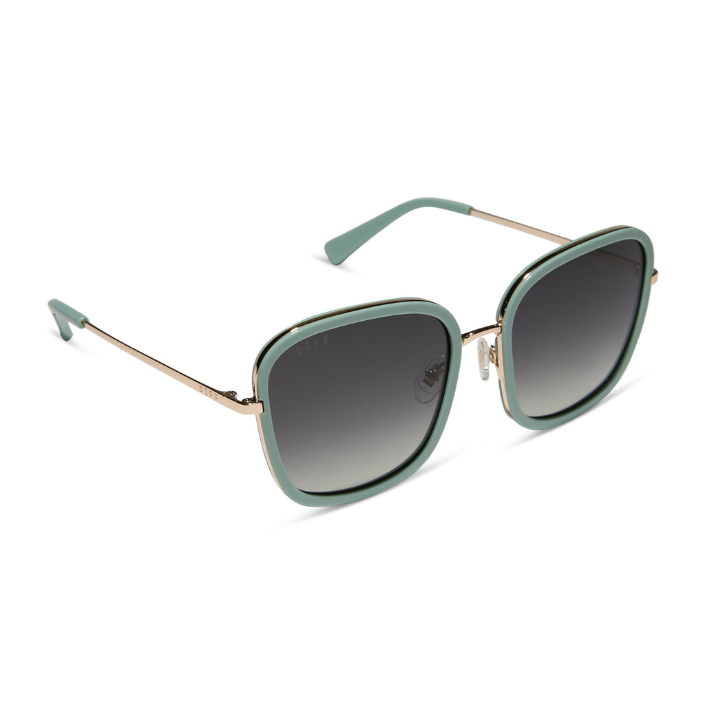 Genevive Square Sunglasses | Steel Teal & Grey Gradient | DIFF Eyewear
