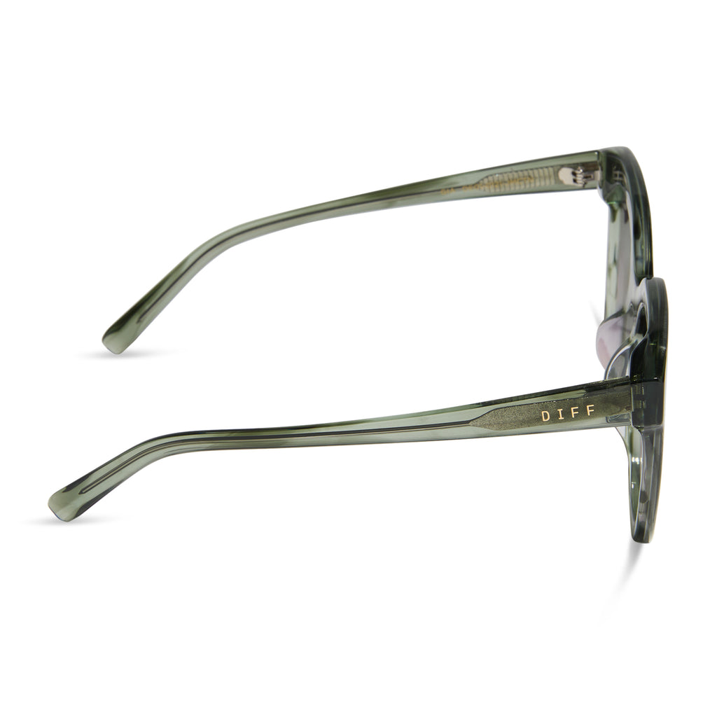 Gia Square Sunglasses | Cool Matcha & Cool Matcha Mirror | DIFF Eyewear