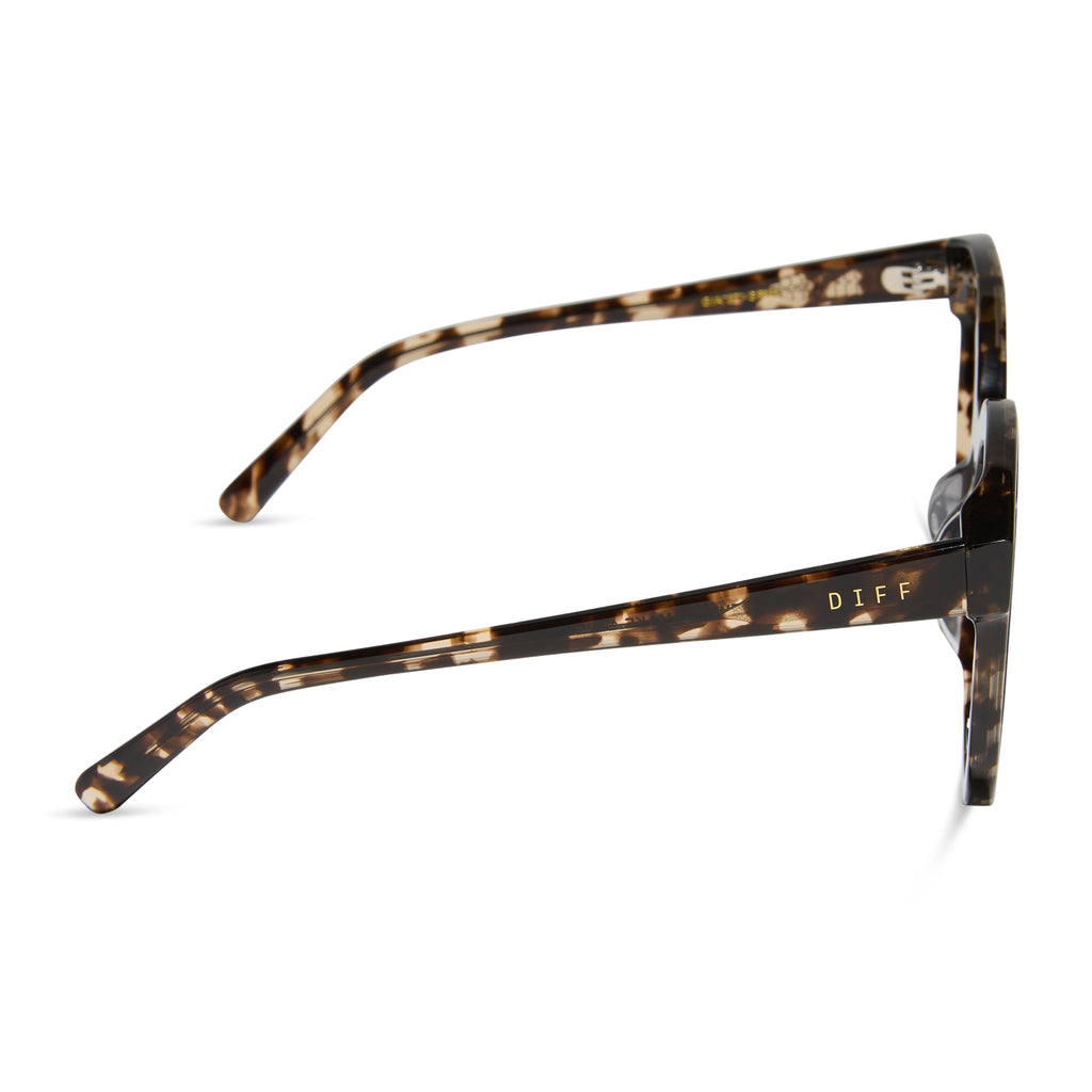 Gia Cat Eye Sunglasses | Espresso Tortoise & Solid Grey Lenses | DIFF ...