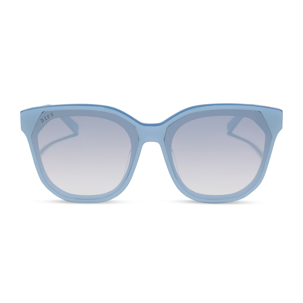 Gia Square Sunglasses | Light Blue & Slate Gradient Flash | DIFF Eyewear