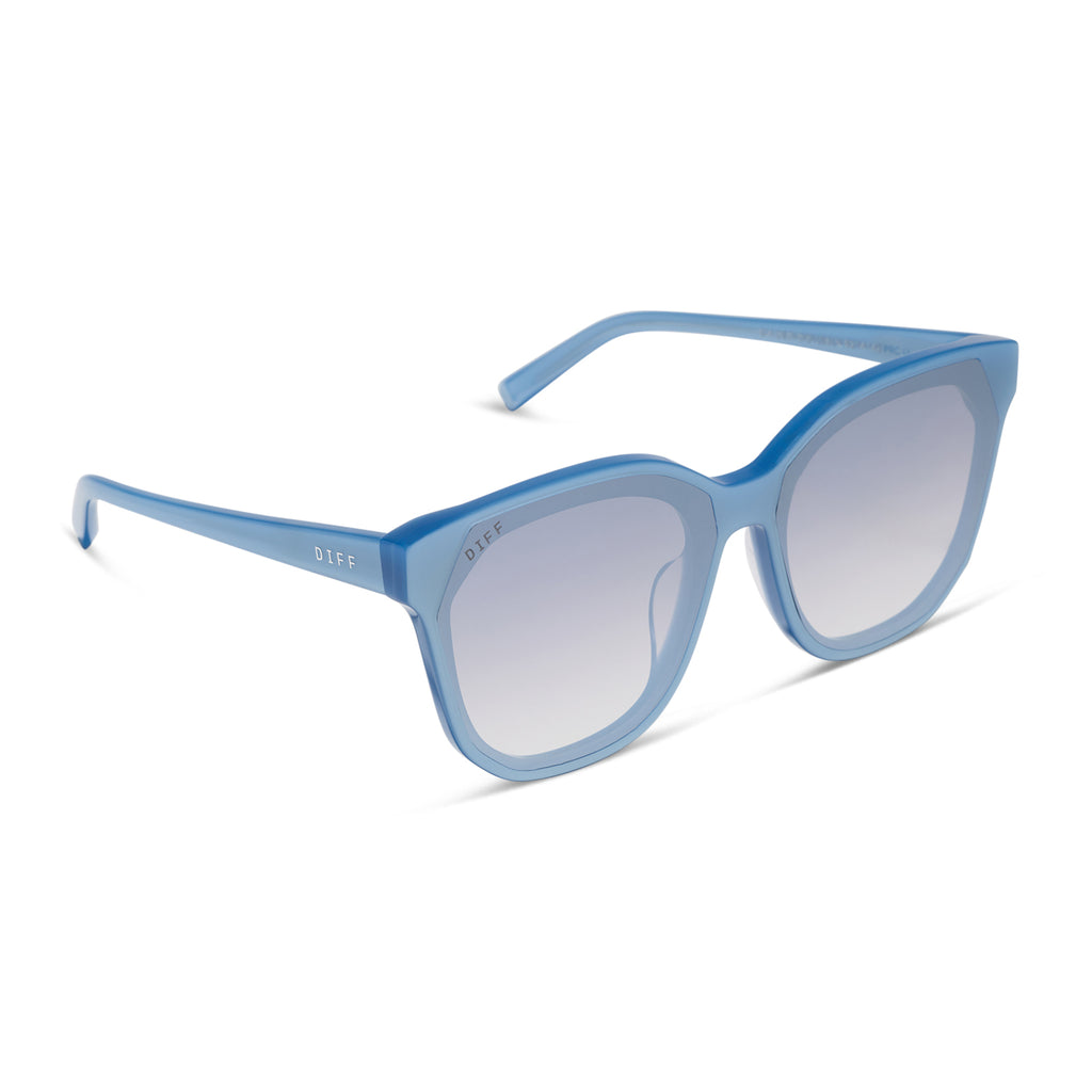 Gia Square Sunglasses | Light Blue & Slate Gradient Flash | DIFF Eyewear