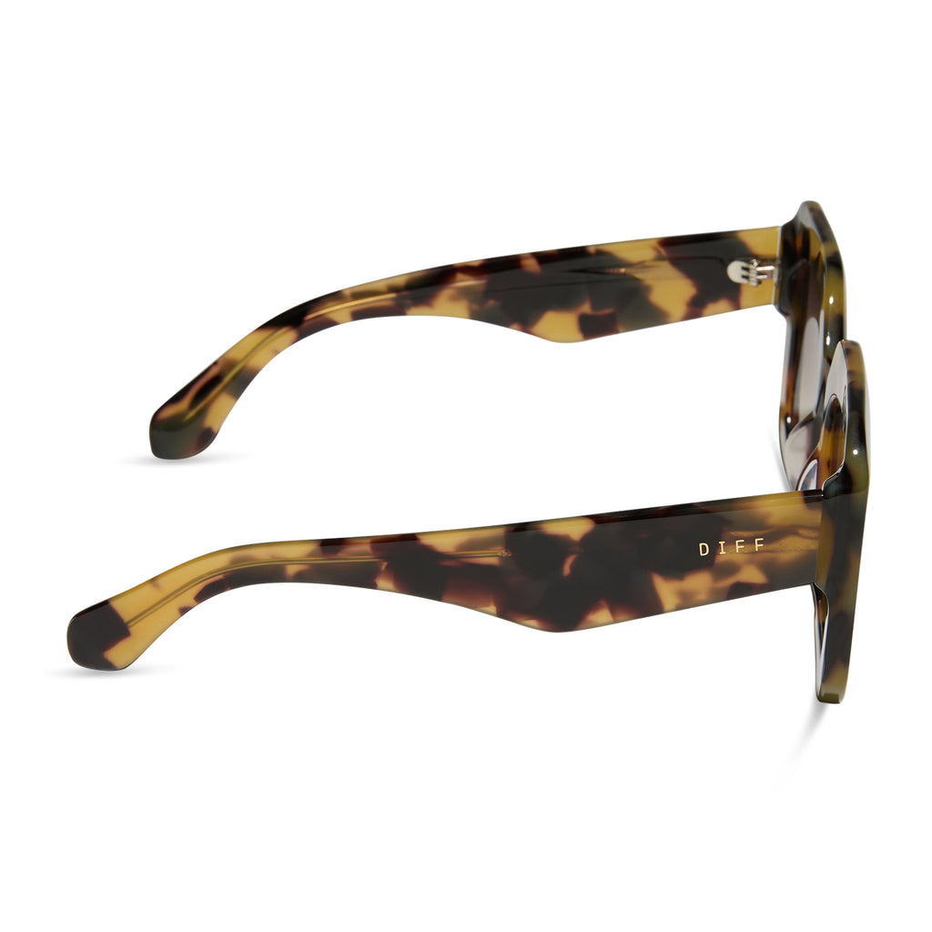 Giada Rectangle Sunglasses | Brown Kombu & Brown Gradient | DIFF Eyewear