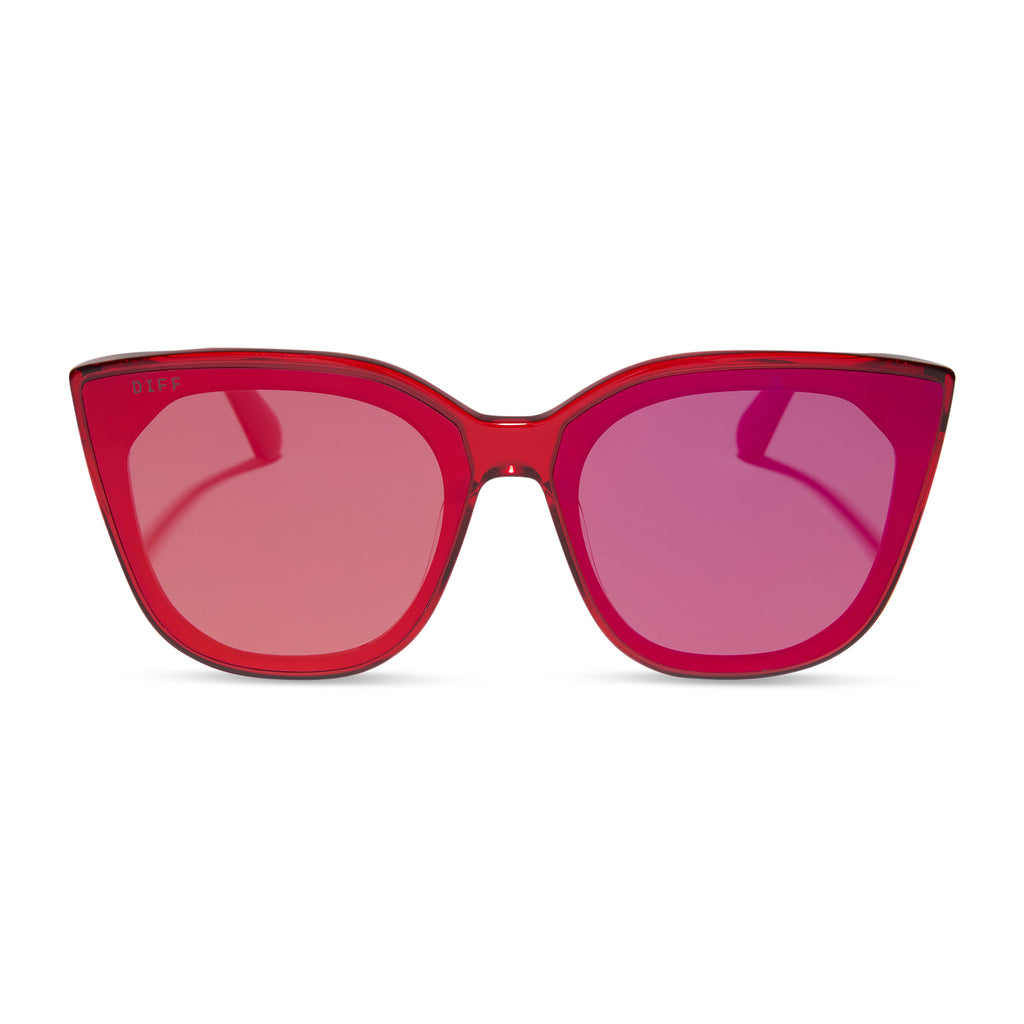 Gjelina Cat Eye Sunglasses | Red Hot Summer Mirror | DIFF Eyewear