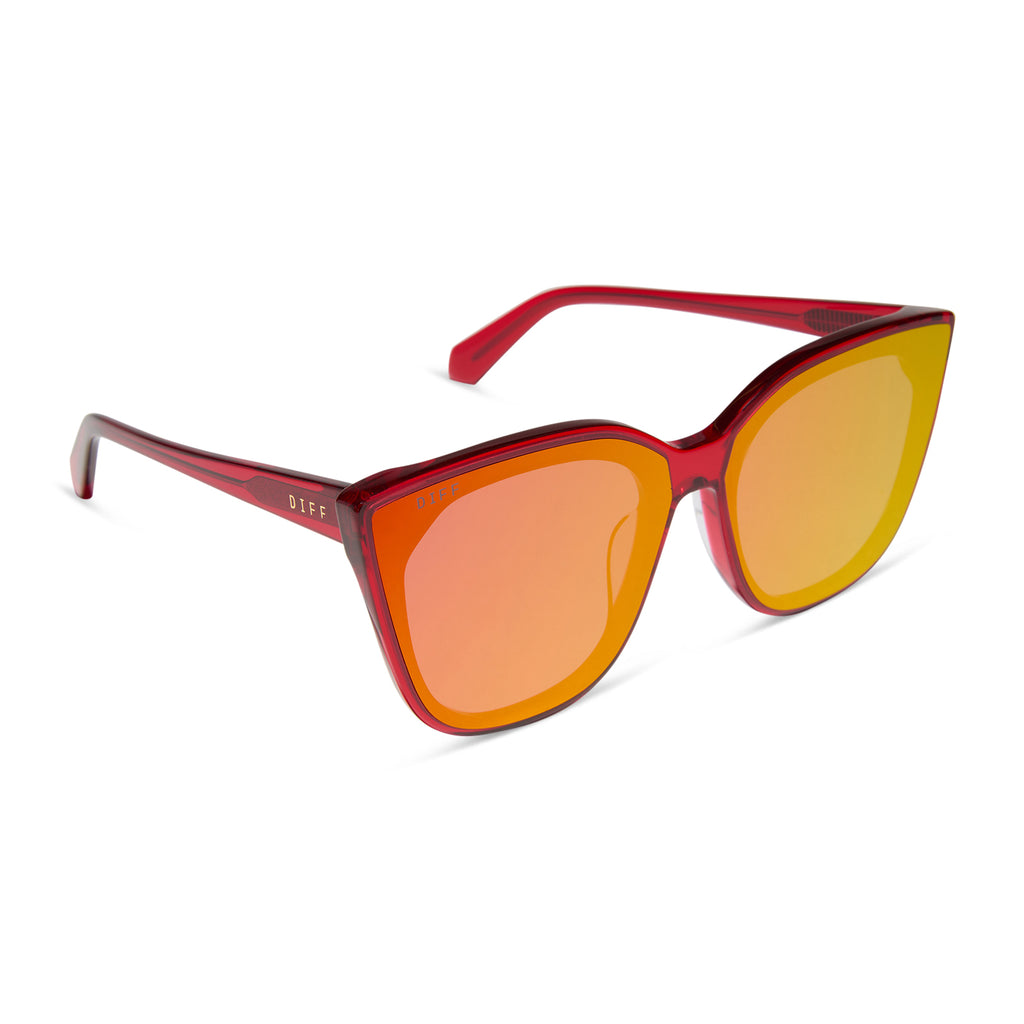 Gjelina Cat Eye Sunglasses | Red Hot Summer Mirror | DIFF Eyewear