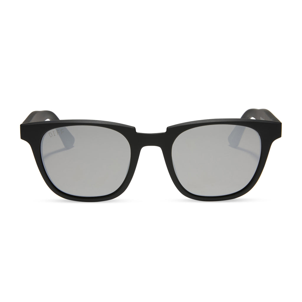 Grayson Square Sunglasses | Black & Grey Mirror | DIFF Eyewear