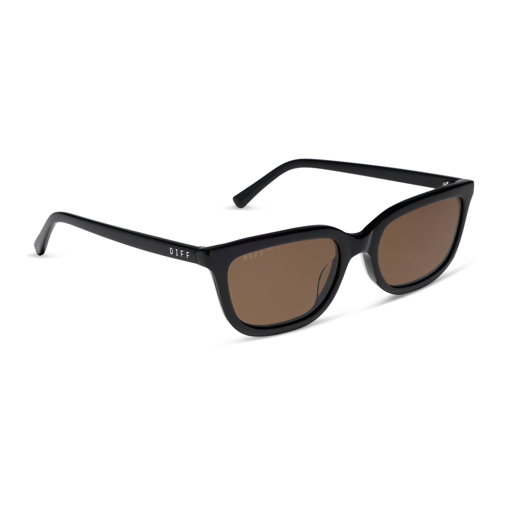 Hannah Rectangle Sunglasses | Black & Brown | DIFF Eyewear