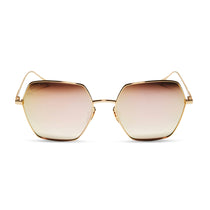 Harlowe Square Sunglasses | Gold & Taupe Flash | DIFF Eyewear