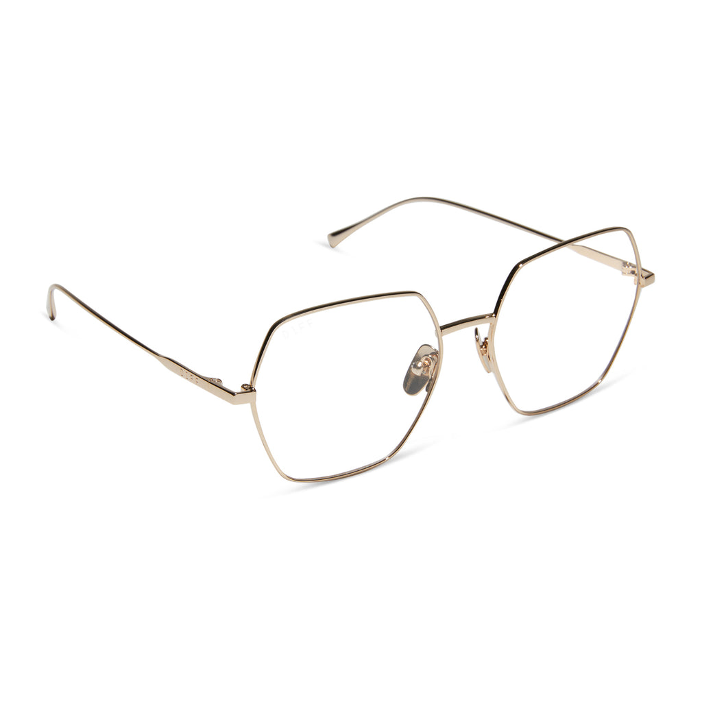 Harlowe Square Prescription Glasses | Gold | Diff Eyewear