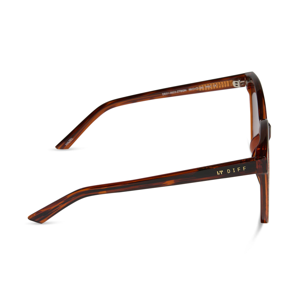 Hazel Square Sunglasses | Mahogany Tort & Brown Gradient | DIFF Eyewear