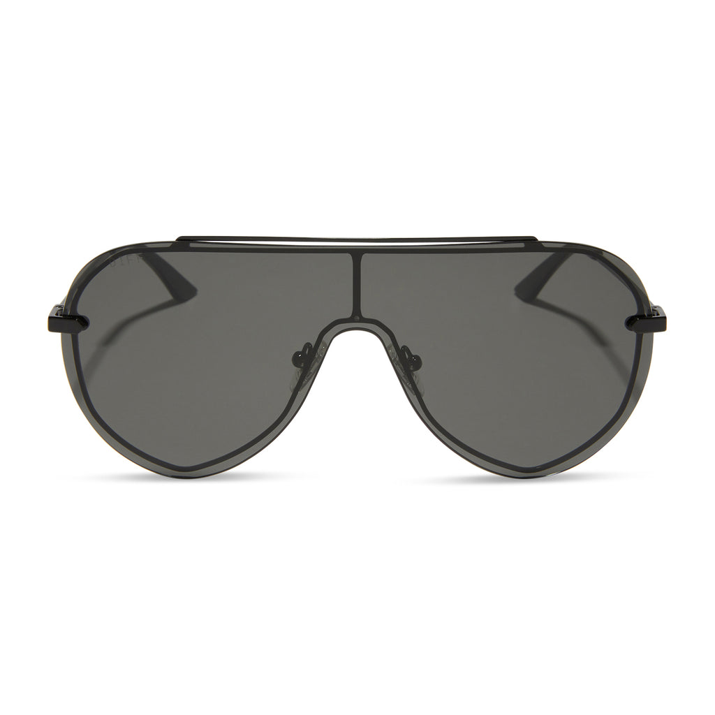 Imani Shield Sunglasses | Black & Grey | DIFF Eyewear