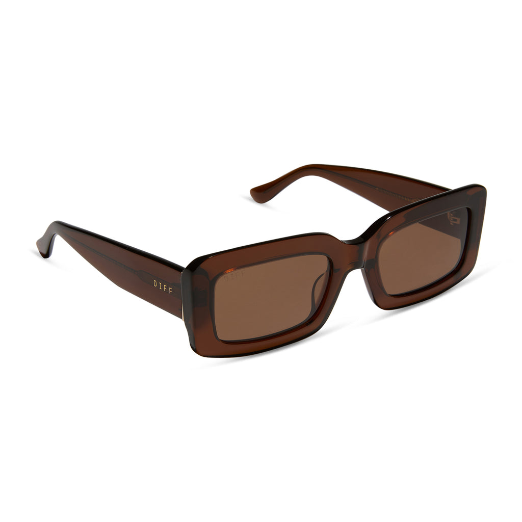 Indy Rectangle Sunglasses | Whiskey & Brown Polarized | DIFF Eyewear