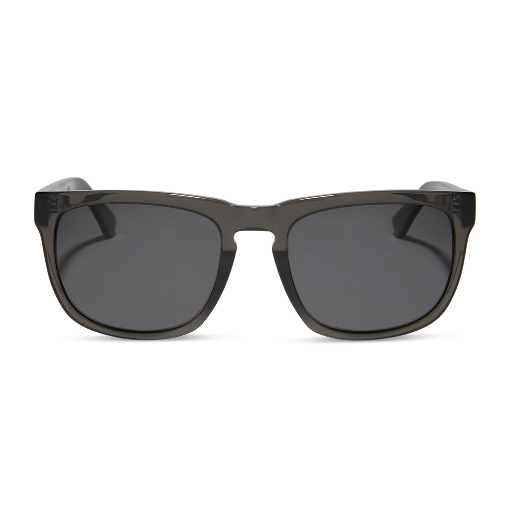 Jake Square Sunglasses | Black Smoke Crystal & Grey | DIFF Eyewear