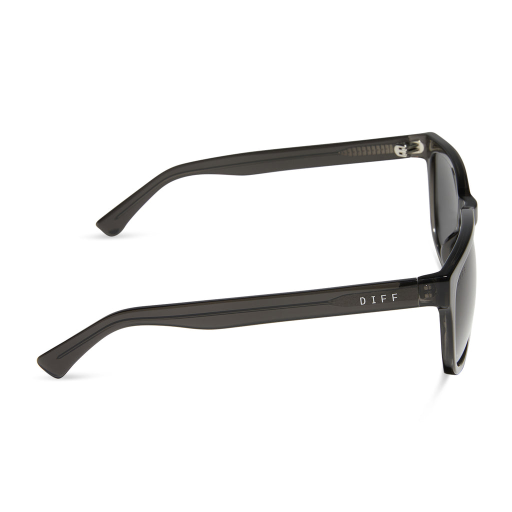 Jake Square Sunglasses | Black Smoke Crystal & Grey | DIFF Eyewear