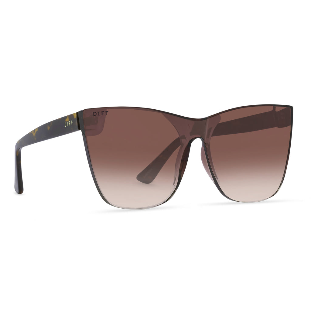 Jenna Cat Eye Sunglasses | Dark Tortoise & Brown Gradient | DIFF Eyewear