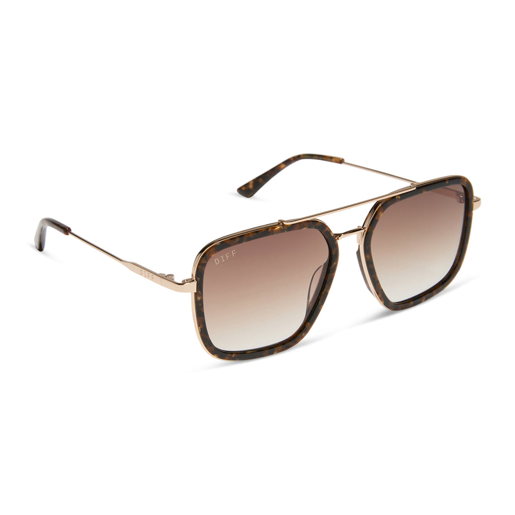 Jordan Navigator Sunglasses | Glitter Tort & Brown Gradient | DIFF Eyewear