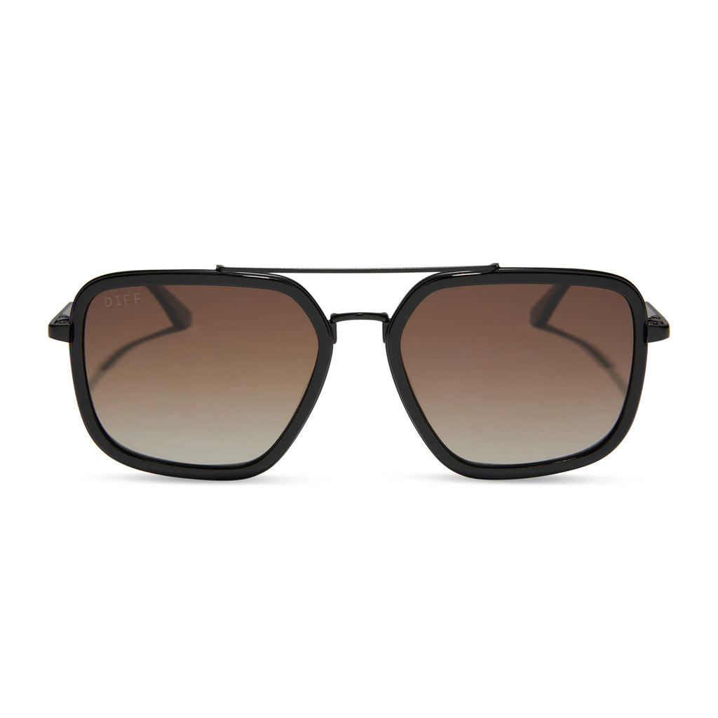 Jordan Navigator Sunglasses Matte Black And Brown Gradient Diff Eyewear