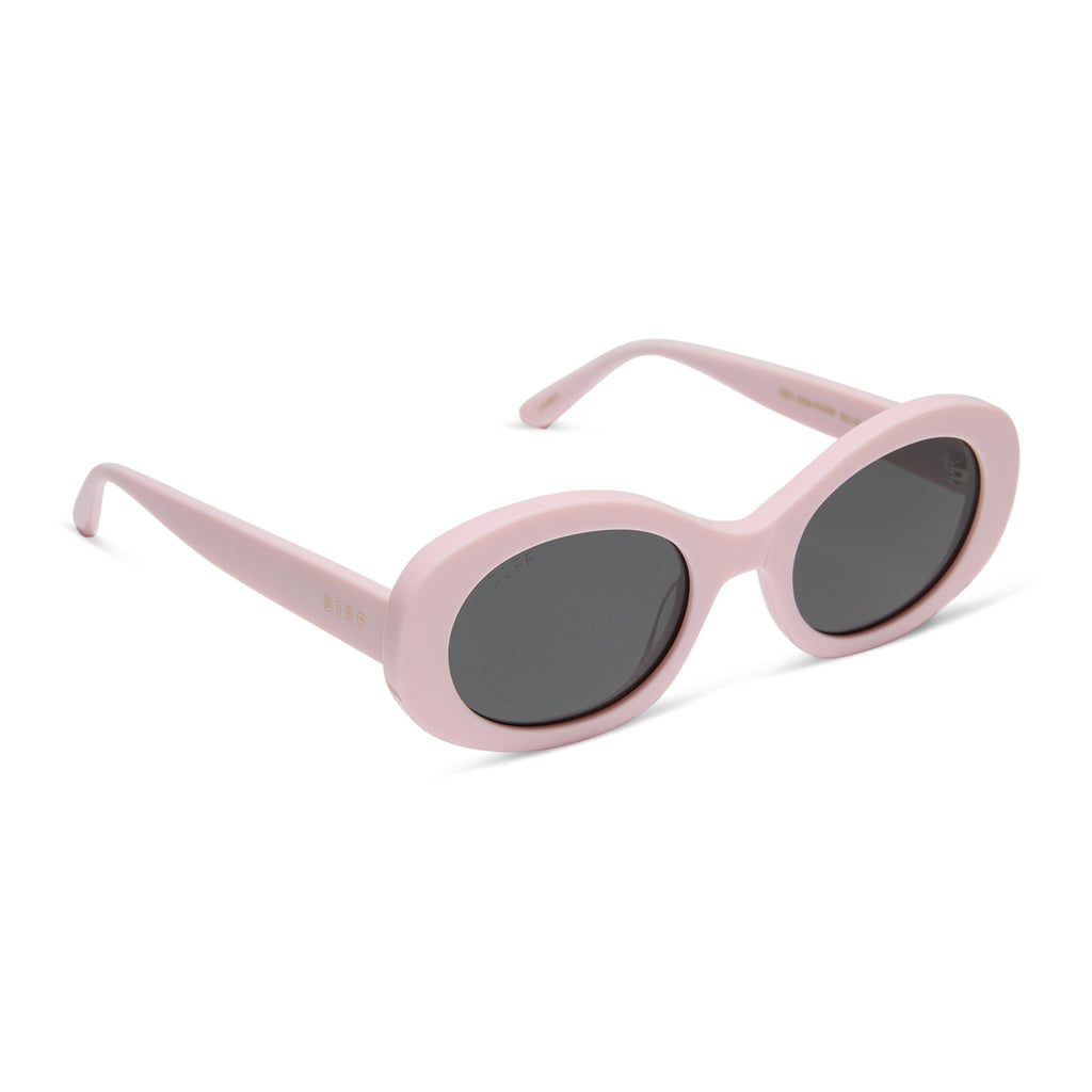 Lainey Oval Sunglasses | Powder Pink & Grey | DIFF Eyewear
