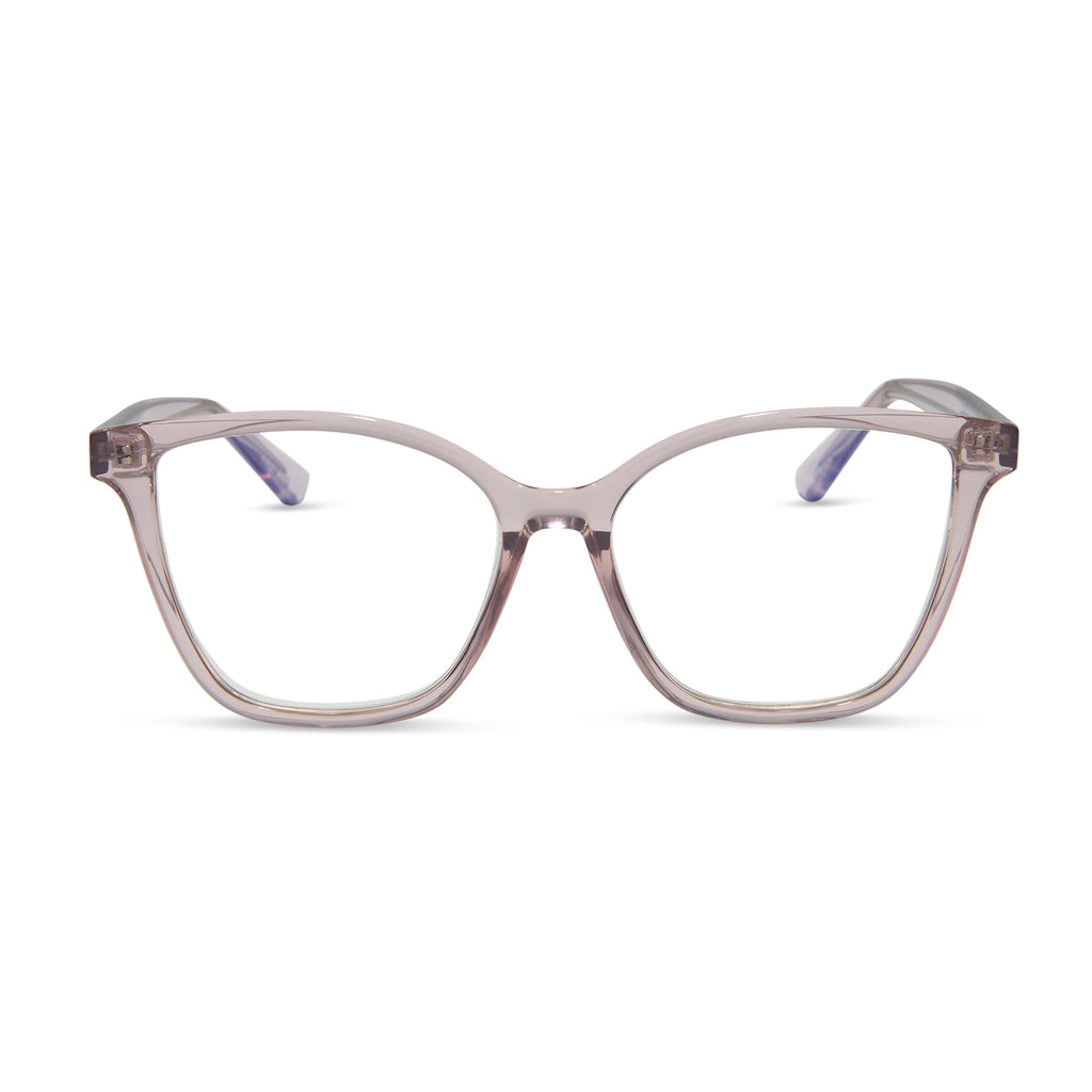 Leah Square Readers | Light Pink Crystal | DIFF Eyewear