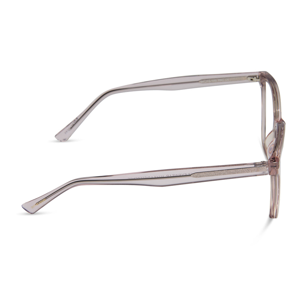 Leah Square Readers | Light Pink Crystal | DIFF Eyewear