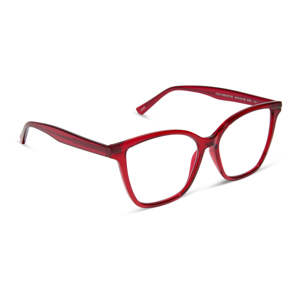 Leah Square Readers | Red Cherry | DIFF Eyewear