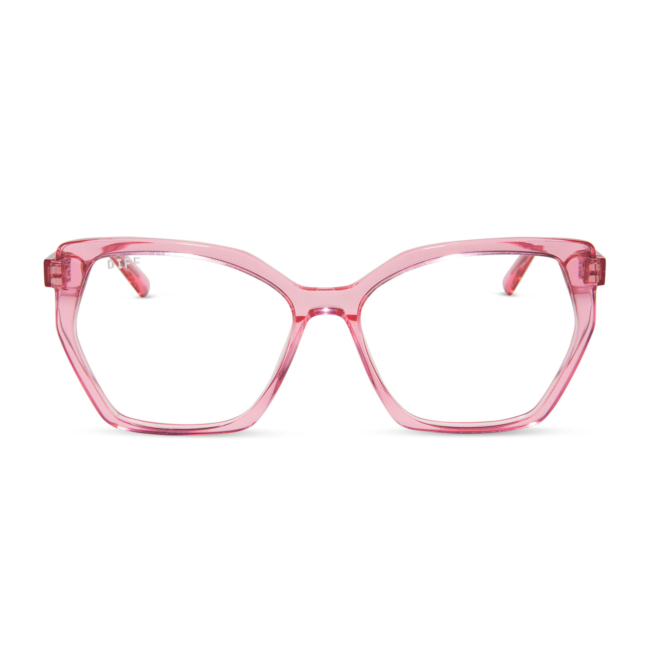 Maisie Cat Eye Prescription Glasses | Candy Pink Crystal | Diff Eyewear