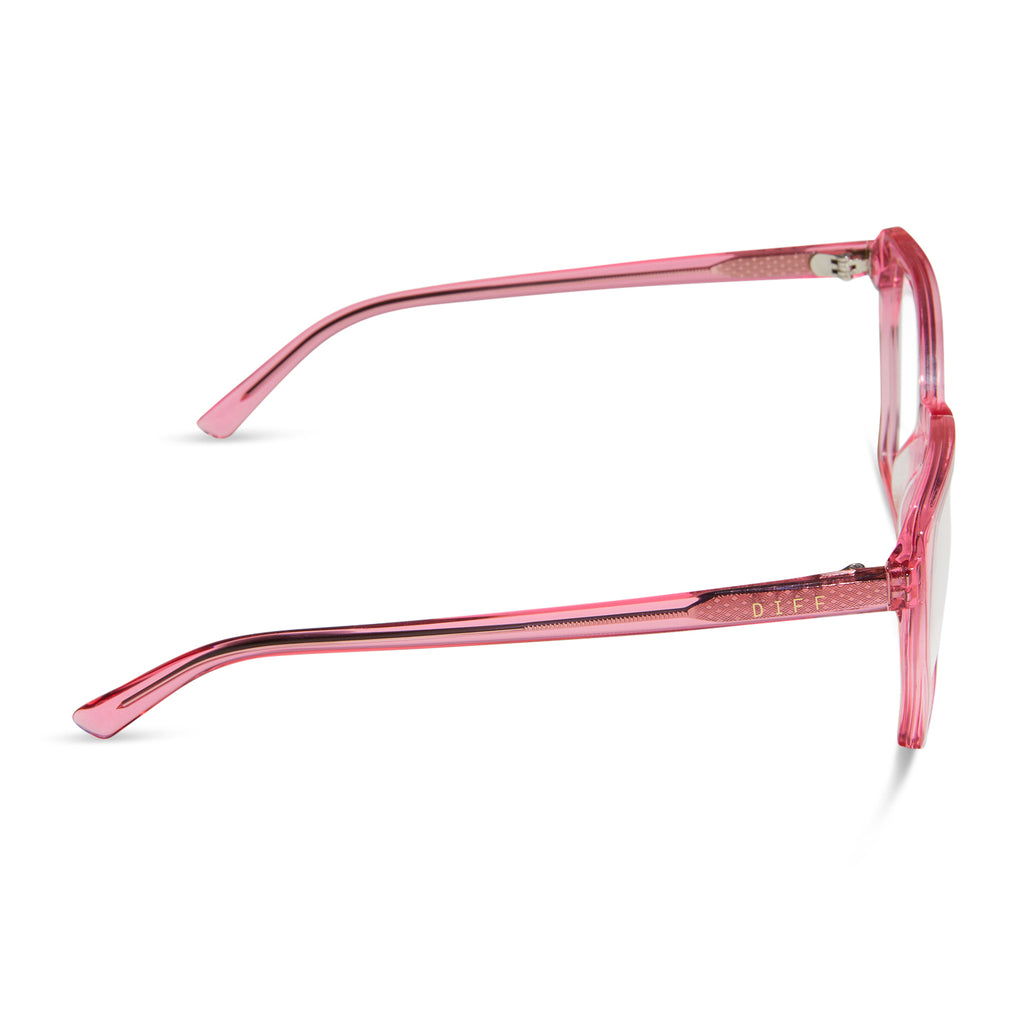 Maisie Cat Eye Glasses | Candy Pink Crystal | Diff Eyewear