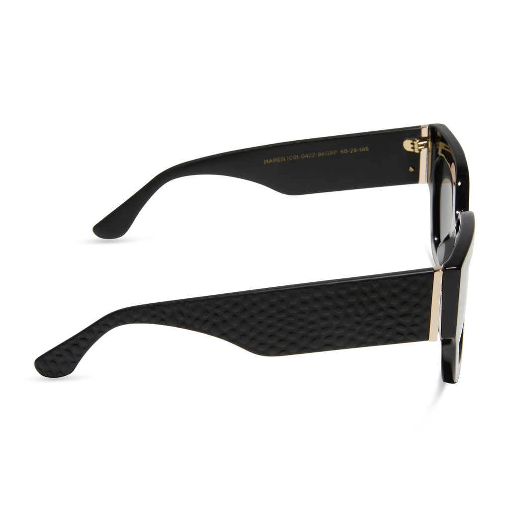Maren Square Sunglasses | Black & Grey Polarized | DIFF Eyewear