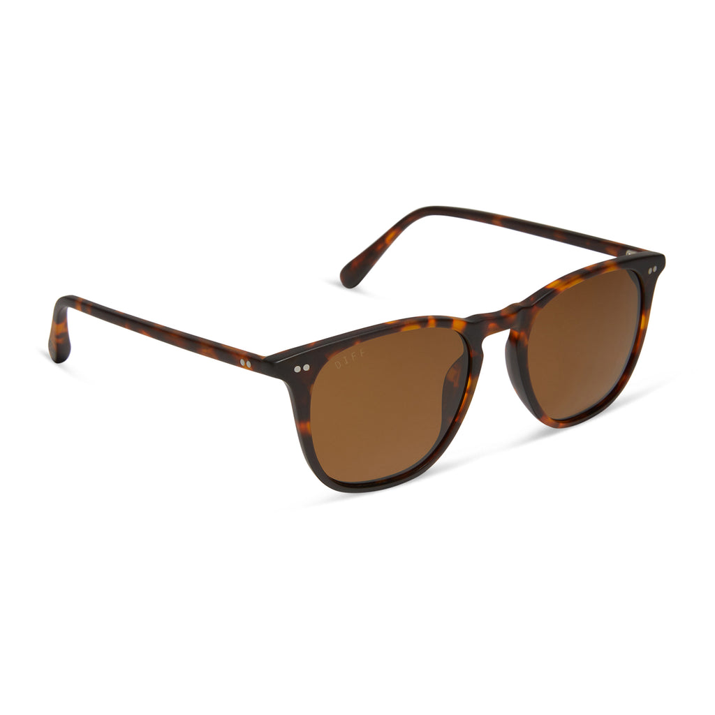 Maxwell XL Square Sunglasses | Matte Rich Tortoise & Brown | DIFF Eyewear