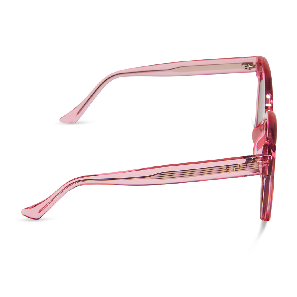 Meredith Square Sunglasses | Pink Crystal & Brown Gradient | DIFF Eyewear