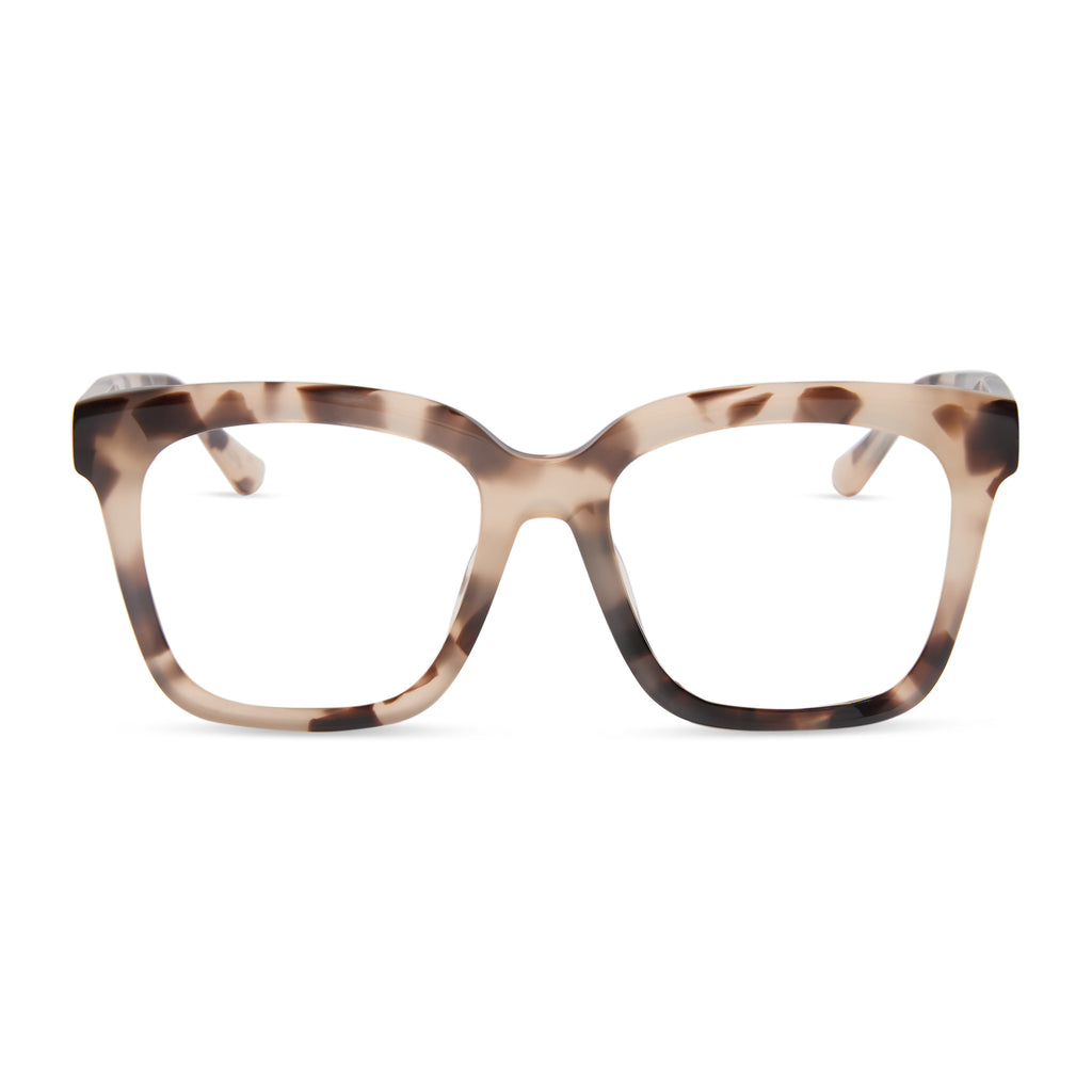 Meredith Square Prescription Glasses | Cream Tortoise | DIFF Eyewear