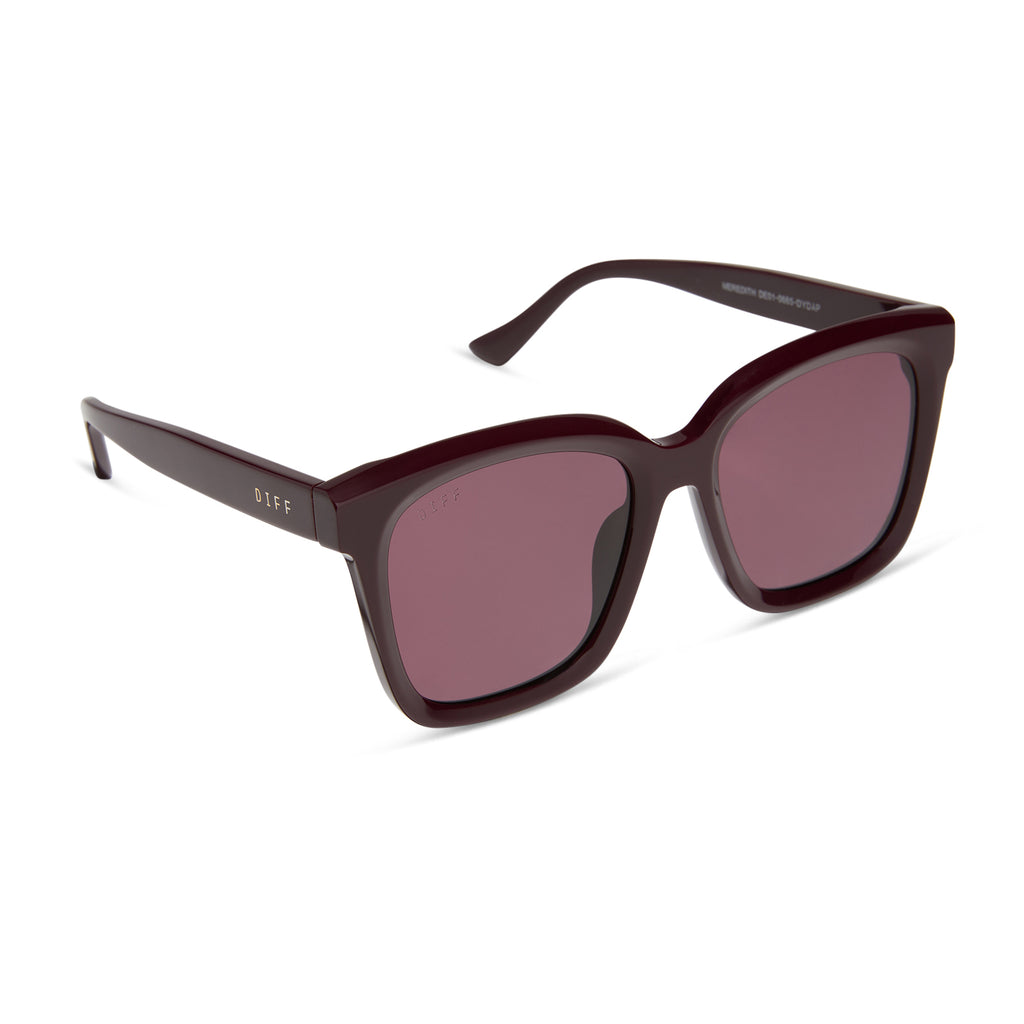 Meredith Square Sunglasses | Dark Cherry Lacquer & Dark Cherry | DIFF ...