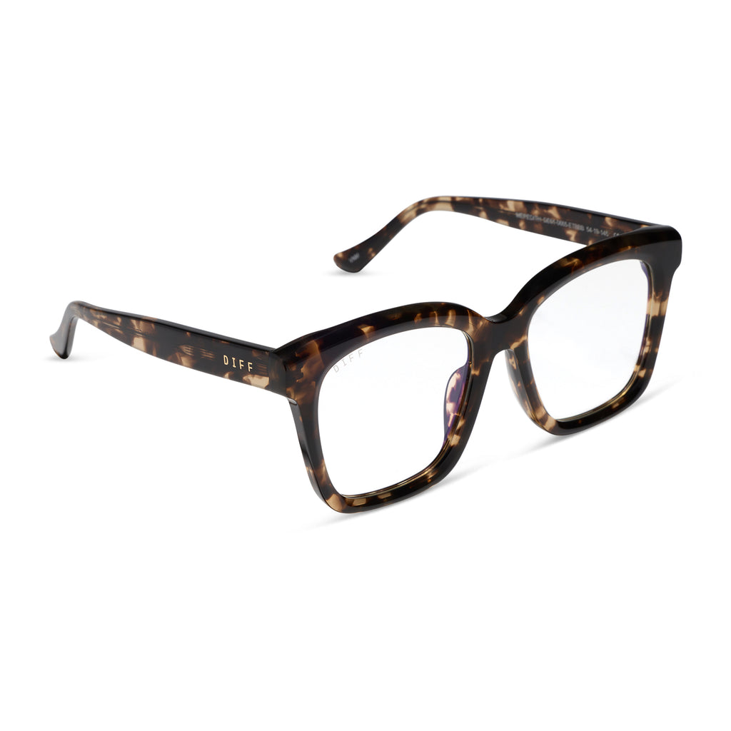 Meredith Square Blue Light Glasses | Espresso Tortoise | DIFF Eyewear