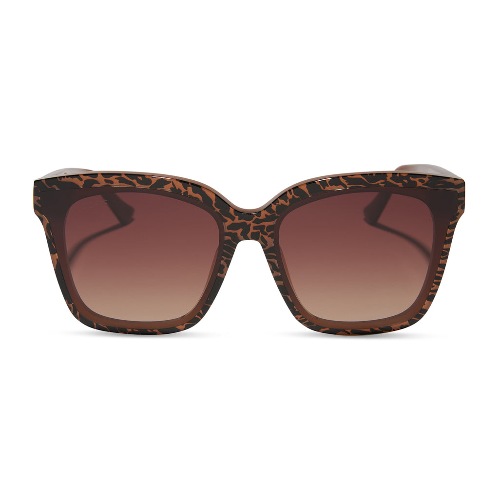 Meredith II Square Sunglasses | Animal & Brown Gradient | DIFF Eyewear