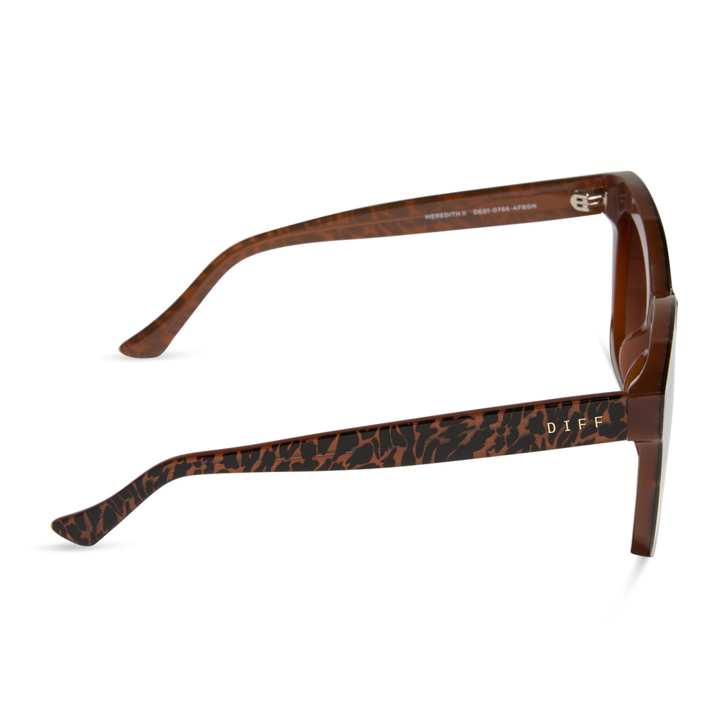 Meredith II Square Sunglasses | Animal & Brown Gradient | DIFF Eyewear