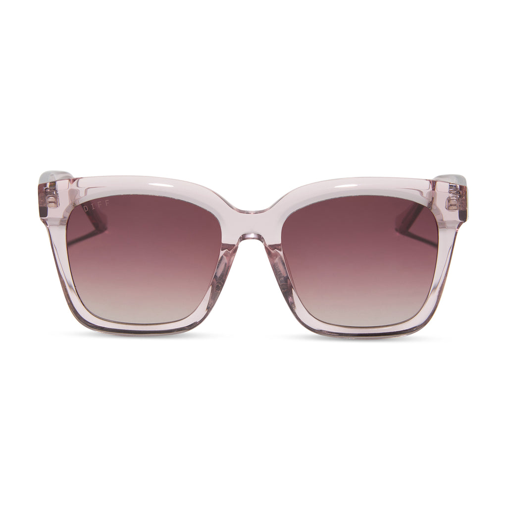 Meredith Square Sunglasses | Pink Crystal & Wine Gradient | DIFF Eyewear