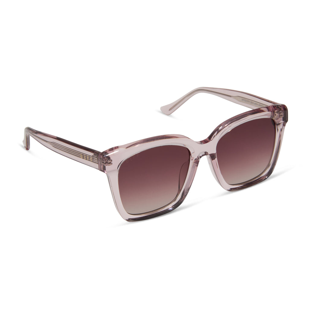 Meredith Square Sunglasses | Pink Crystal & Wine Gradient | DIFF Eyewear