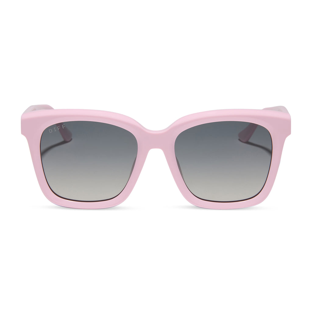 Meredith Square Sunglasses | Powder Pink & Grey Gradient | DIFF Eyewear