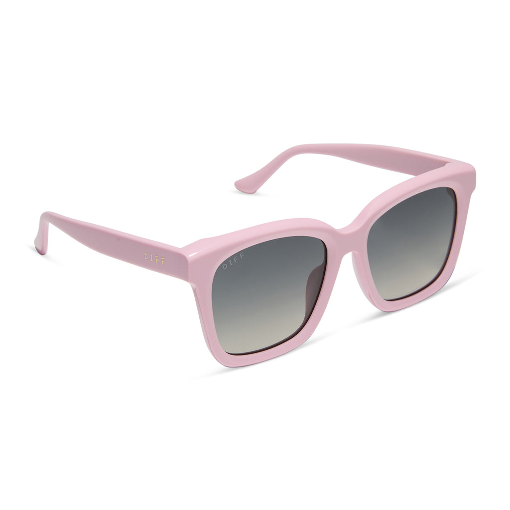 Meredith Square Sunglasses | Powder Pink & Grey Gradient | DIFF Eyewear