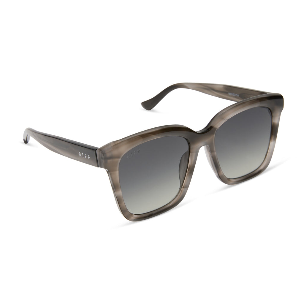 Meredith Square Sunglasses | Smoke Marble & Grey Gradient | DIFF Eyewear