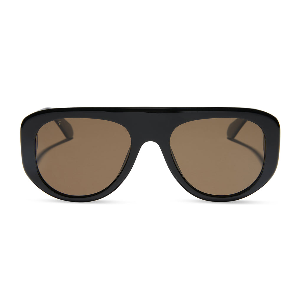 Morgan Shield Sunglasses | Black & Brown | DIFF Eyewear